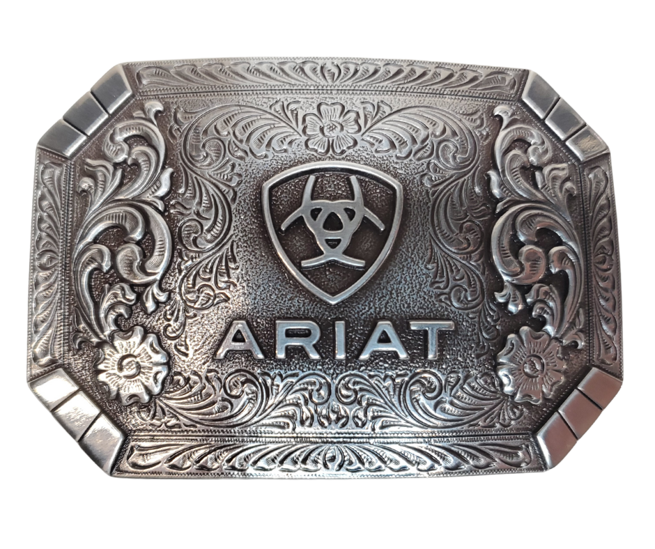 Ariat Logo Rect. Western Buckle – Buckle and Hide Leather LLC