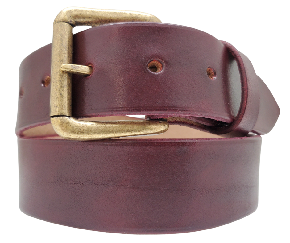 "The Office" Oxblood Casual Leather Belt – Buckle and Hide Leather LLC