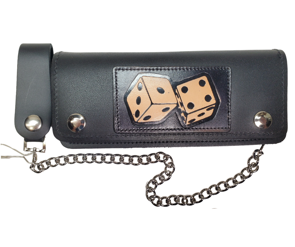 "Roll the Dice" Long Trucker Wallet – Buckle and Hide Leather LLC