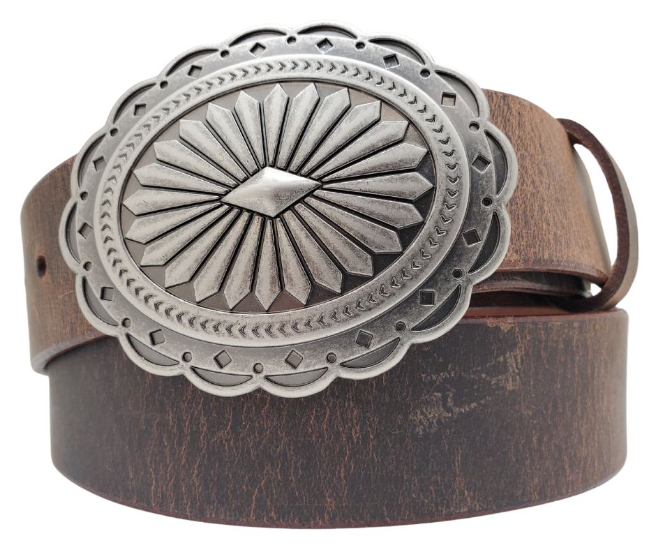"The Concha" Buckle Combo Set – Buckle and Hide Leather LLC