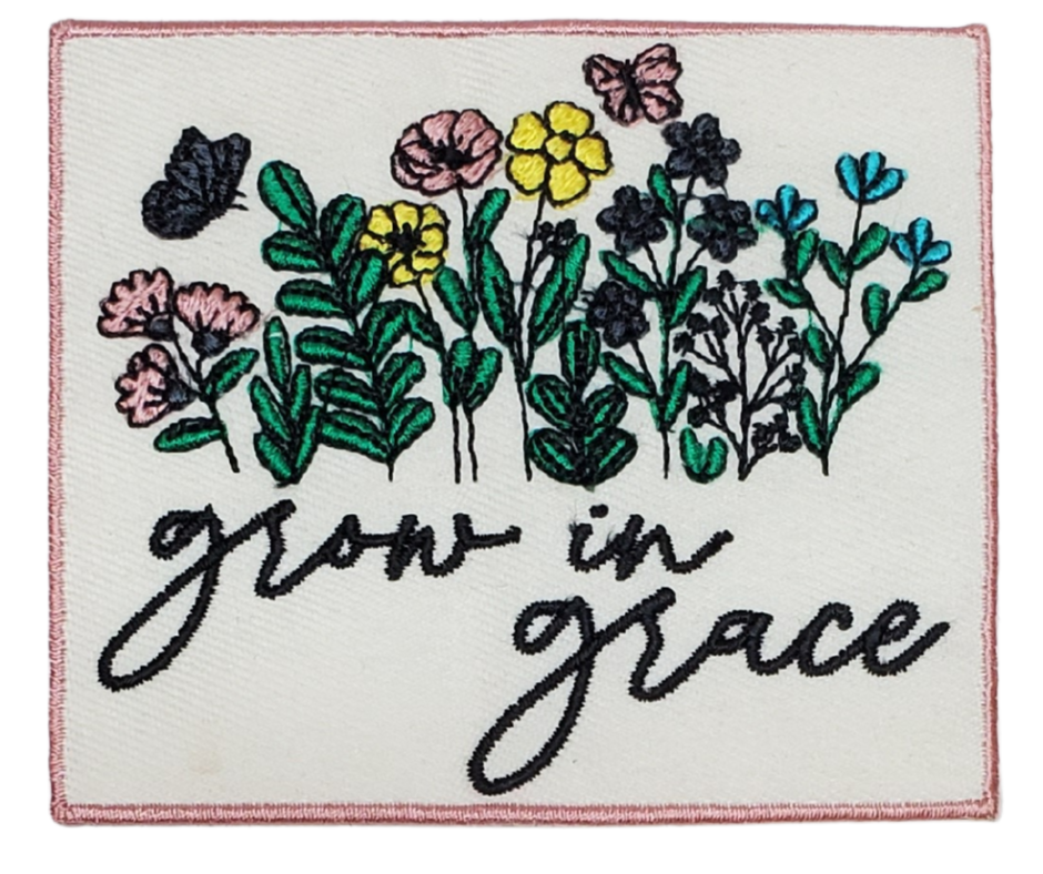 Grow In Grace Embroidered Patch – Buckle and Hide Leather LLC