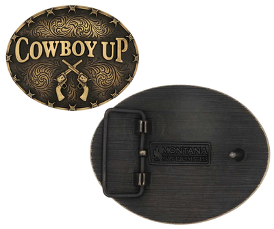 The "Cowboy Up" Belt Buckle – Buckle and Hide Leather LLC