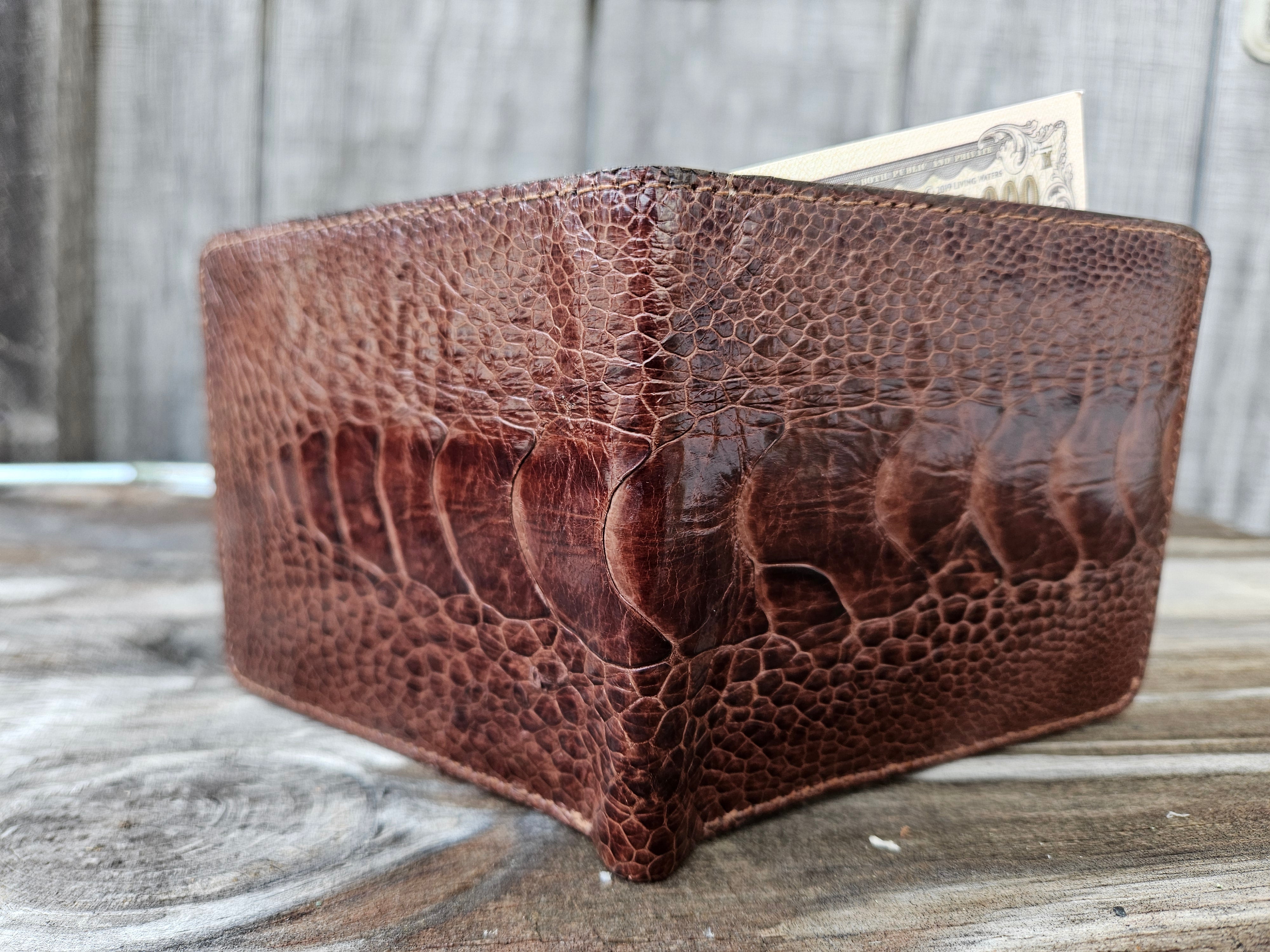 Genuine Ostrich Leg Wallet – Buckle and Hide Leather LLC