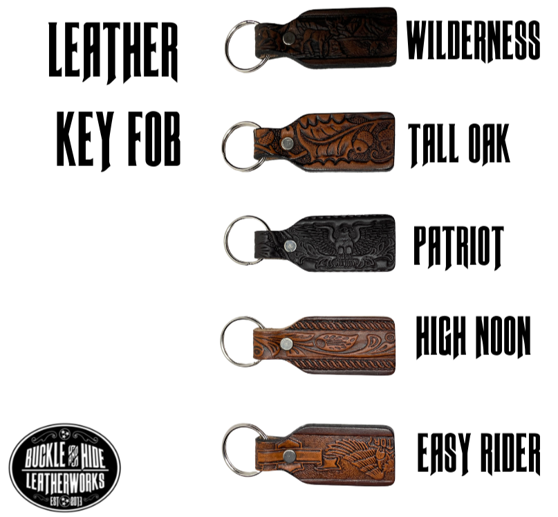 Embossed Leather Keychain – Buckle and Hide Leather LLC