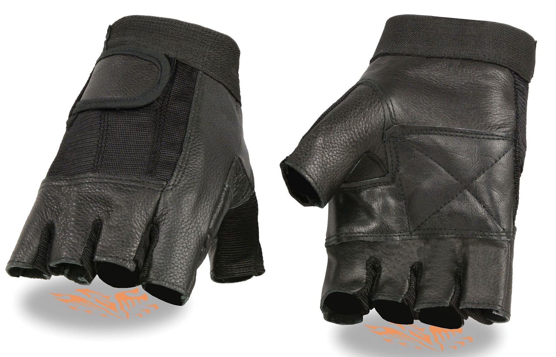 Leather Mesh Fingerless Gloves – Buckle and Hide Leather LLC